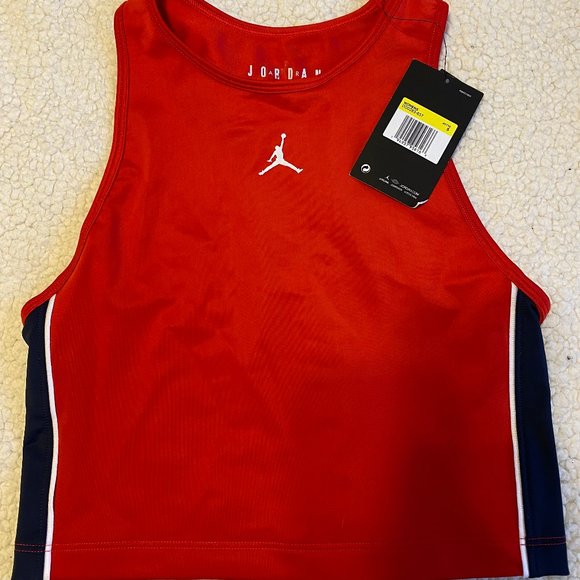 Jordan | Tops | Nwt Nike Jordan Essential Crop Tank Top Red Black ...